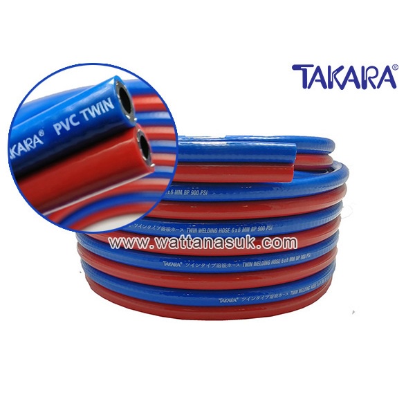 TAKARA สายลมคู่แก๊ส PVC น้ำเงิน-แดง อย่างดี ความยาว 5 เมตร ( ต้องการยาว ...