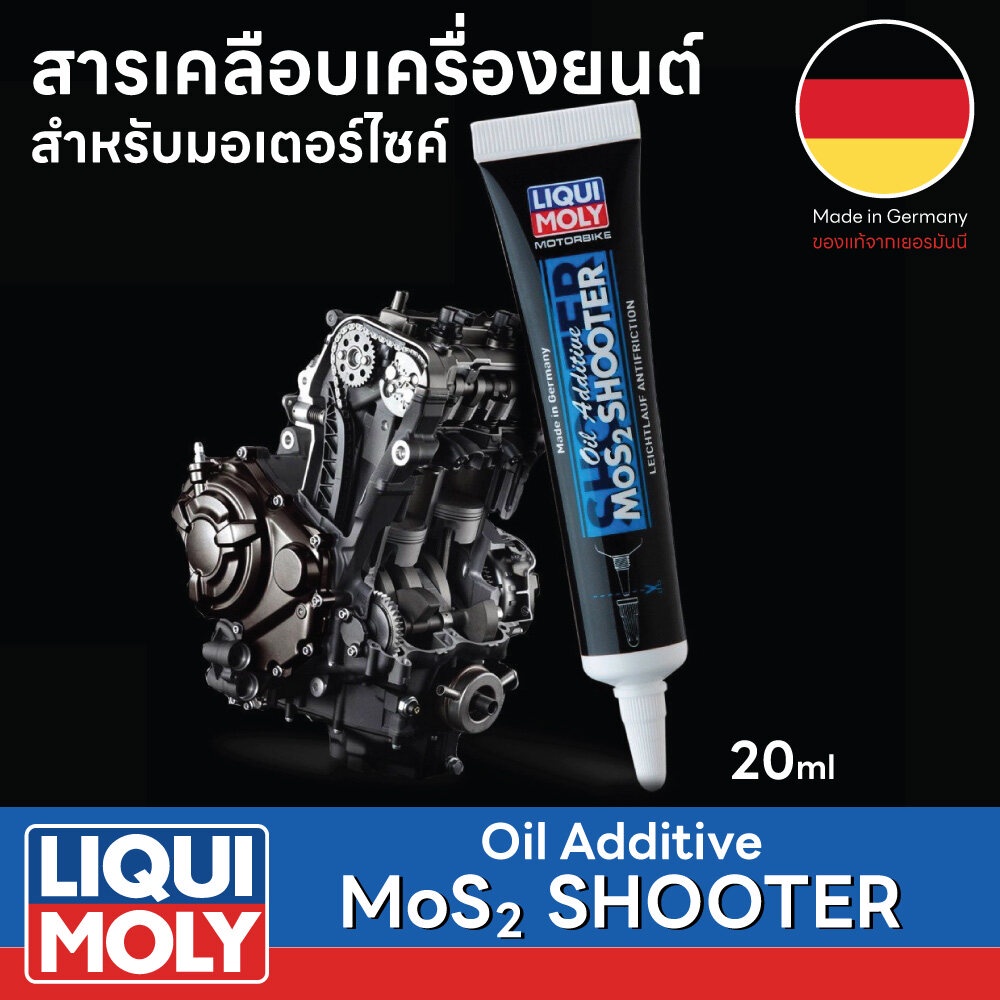 LIQUI MOLY MOTORBIKE MoS2 SHOOTER น้ำยาเคลือบเครื่องยนต์มอเตอร์ไซค์ ลดการสึกหรอ สำหรับมอเตอร์ไซด ...