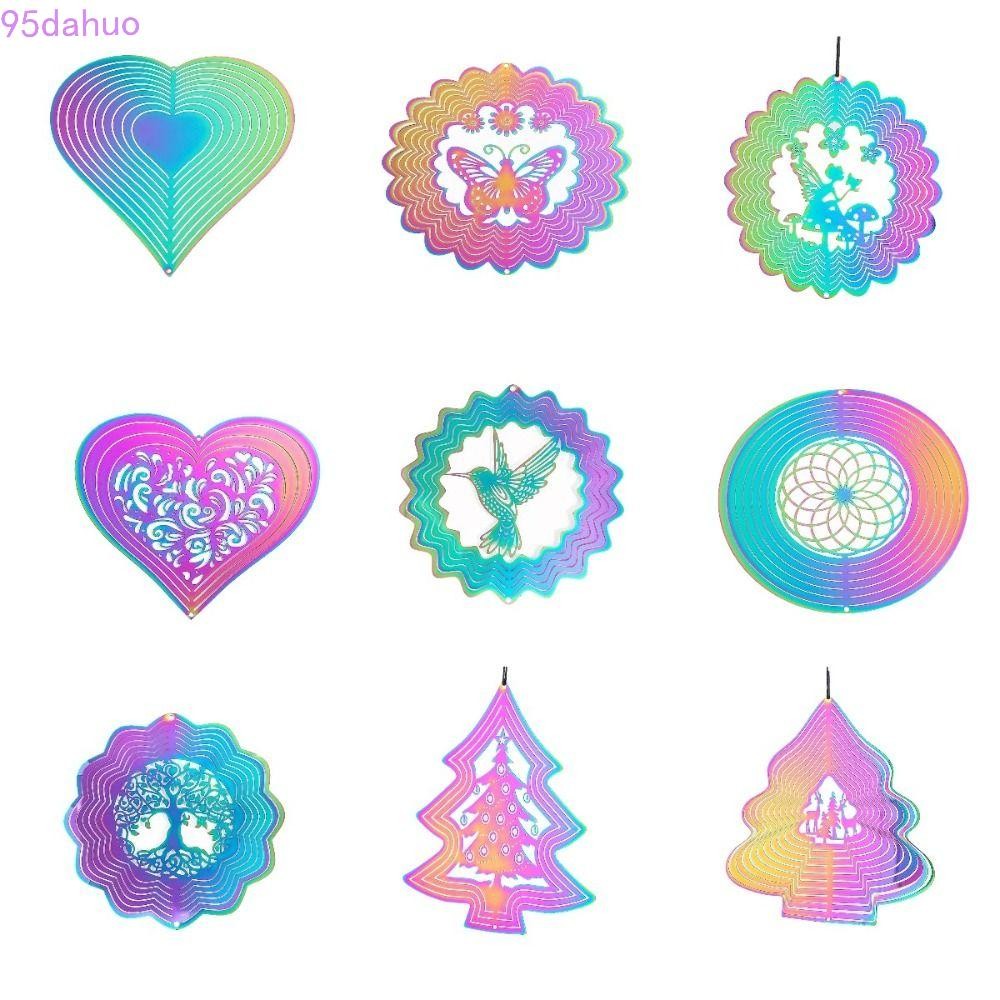 Dahuo Wind Spinner Catcher, 3D Gradient สี Wind Chime จี้,ตลกไหล Light Effect Creative สัตว์ ...