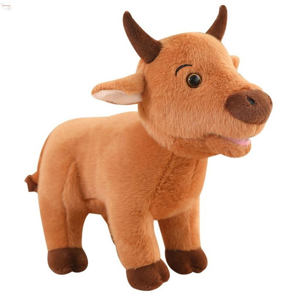 Mxbeauty วัวสัตว์ตุ๊กตาตุ๊กตาBull ReaListic Scalper Bull Plushของเล่น ...