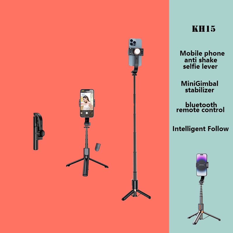 Kh15 ไม้เซลฟี่ แบบมือถือ ป้องกันการสั่นสะเทือน อัจฉริยะ พร้อมรีโมต ...