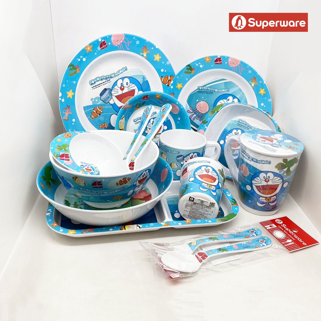 โดเรม่อน ซี จานชาม ช้อนส้อม แก้วน้ำเด็ก เมลามีน Doraemon Sea Superware ศรีไทยซุปเปอร์แวร์ [ ขาย ...