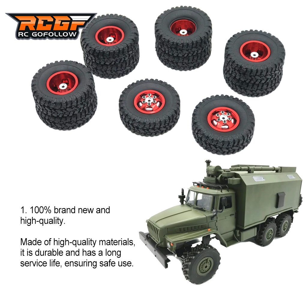 RCGOFOLLOW 6wd ยางล้อรถ ขอบล้อ อลูมิเนียมอัลลอย WPL 1/16 C14 B16 B36 6WD สําหรับรถบังคับ ...