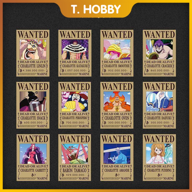 โปสเตอร์กระดาษคราฟท์ ลายการ์ตูน One Piece Luffy 30 Billion Bounty Order ...