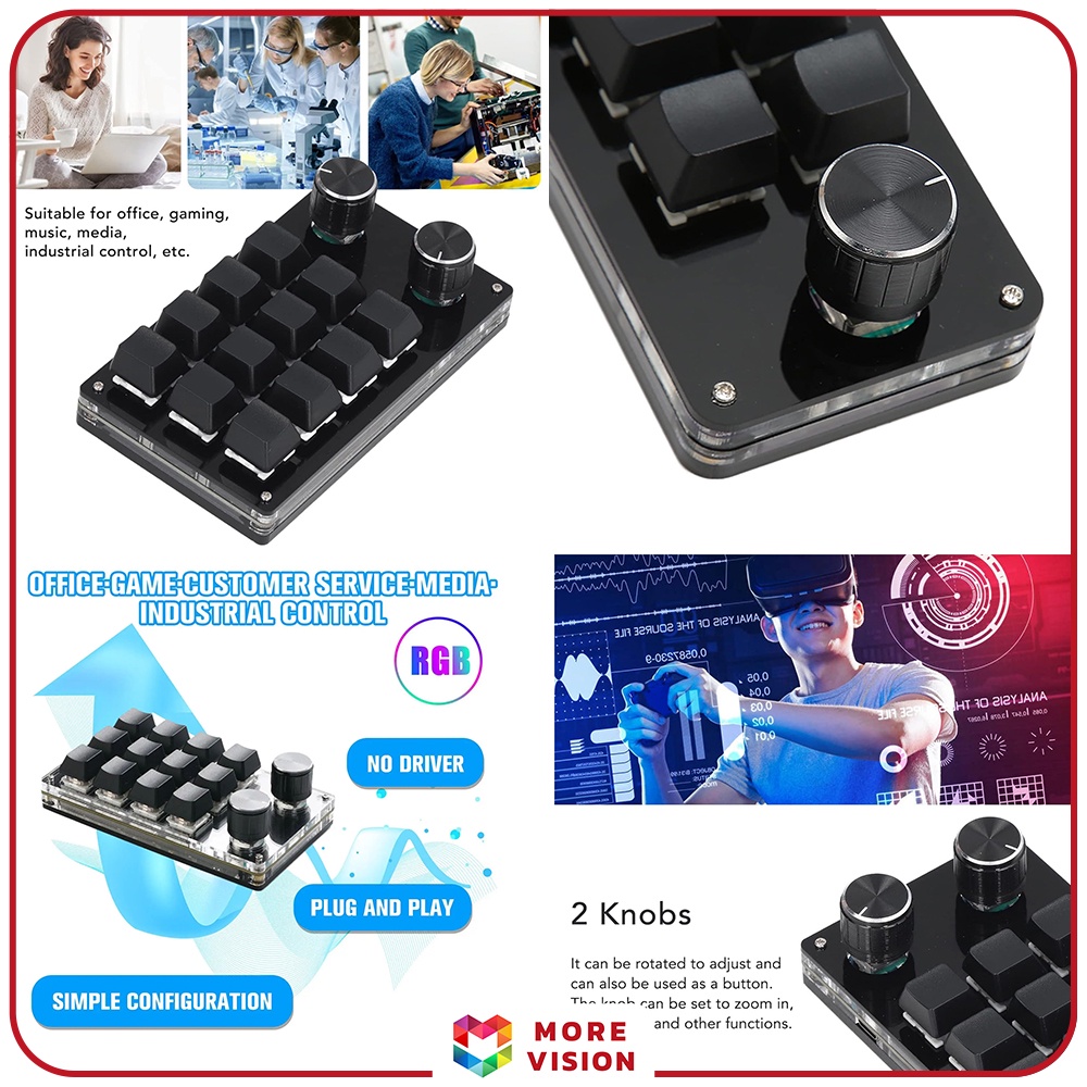 RGB Mechanical Macropad Numpad การปรับแต่งคีย์บอร์ดคีย์ชุดปุ่มกดแบบ ...