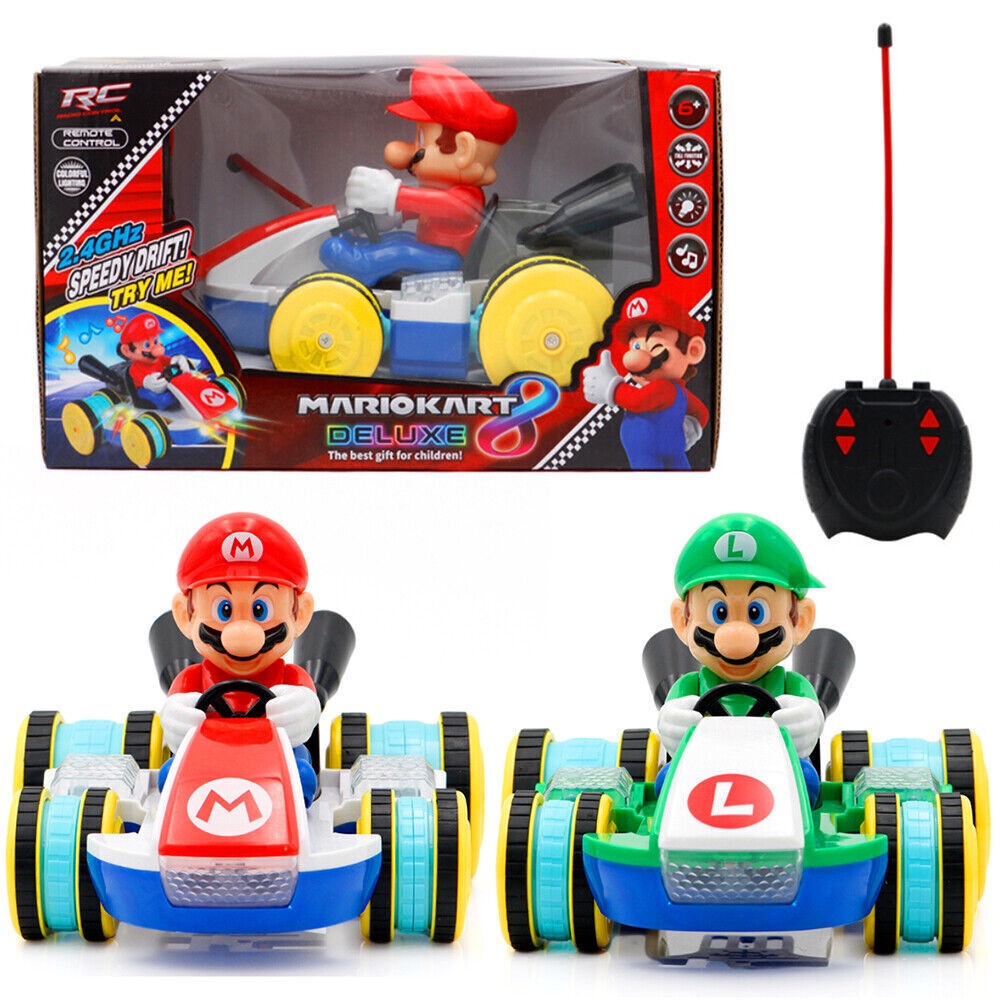 Super Mario Luigi Radio Remote Control RC Racing Kart Cars Vehicle Kids ...