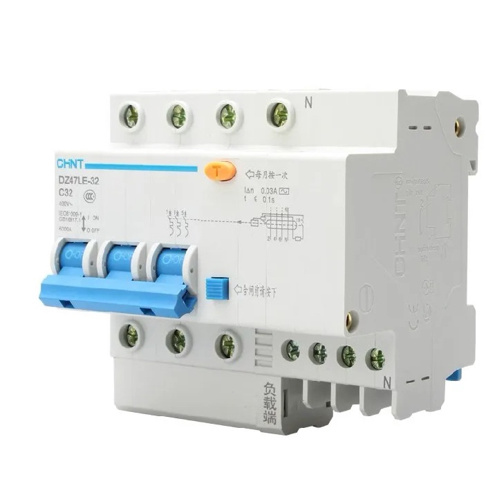 CHINT อุปกรณ์ป้องกันการรั่วไหลของเบรกเกอร์ 3P+N DZ47LE-32 63 3P+ 10A 16A 20A 25A 32A 40A 50A 60A ...