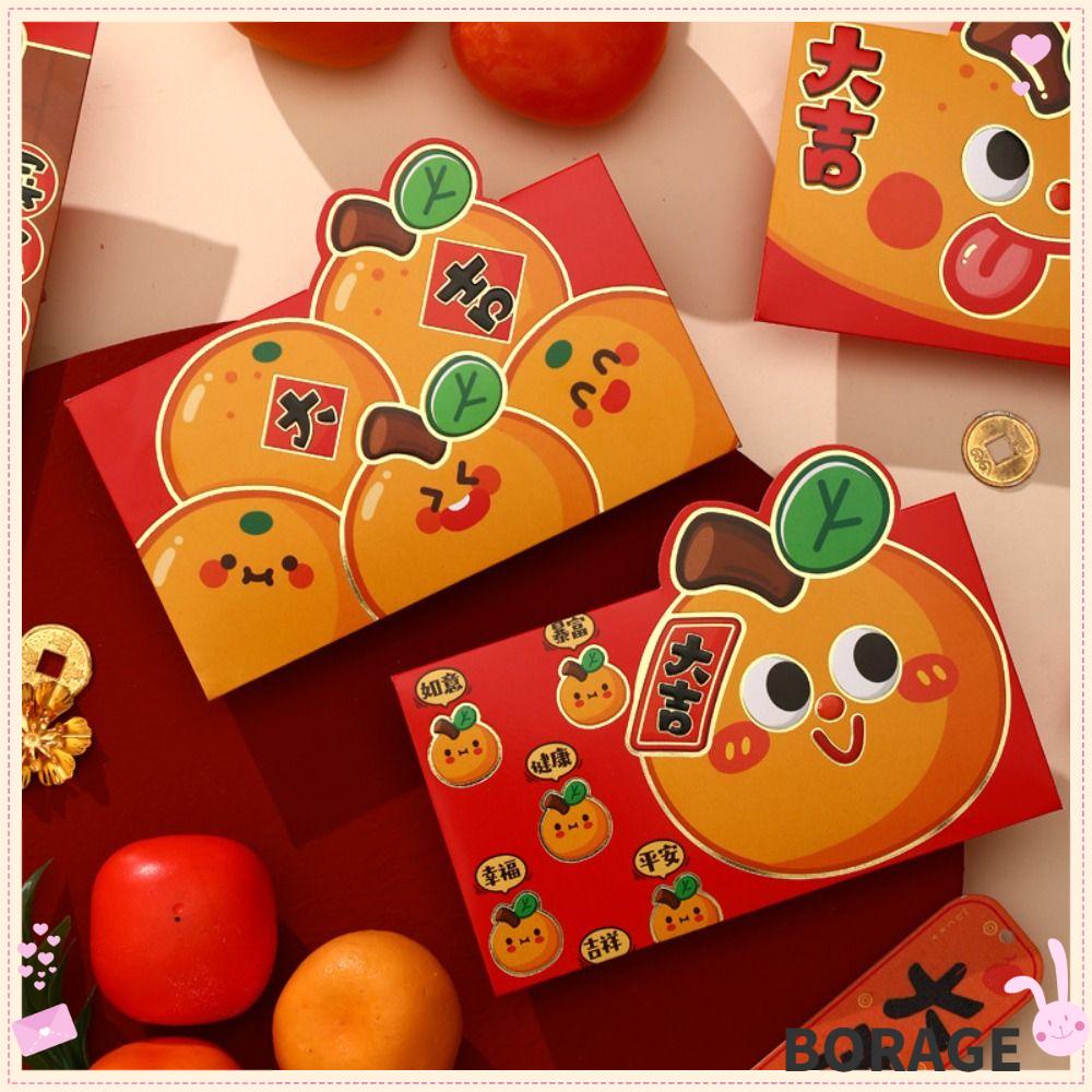 Borag ถุงกระดาษ ลายปีมังกร สีแดง สําหรับใส่เงิน 4 ชิ้น 2024 | Shopee Thailand