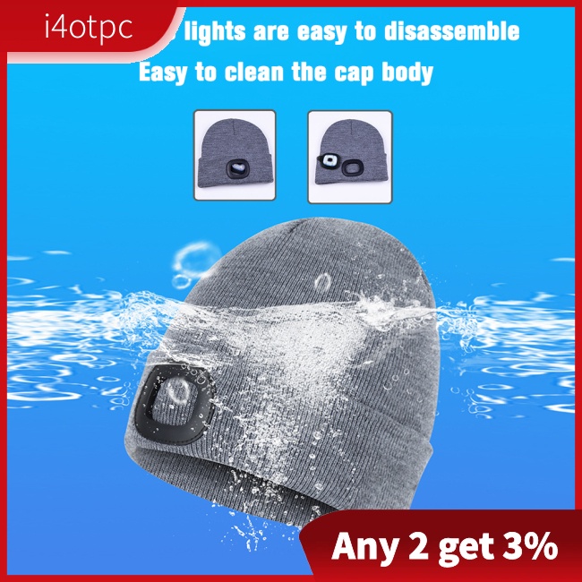 I4otpc หมวกบีนนี่ถัก มีไฟ Led ปรับความสว่างได้ 3 ระดับ พอร์ตชาร์จ USB ทรงกลม | Shopee Thailand