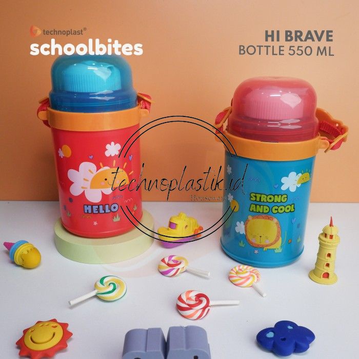 TECHNOPLAST Hi Brave Bottle 550Ml | ขวดน้ําฟาง + เชือกยาว | Shopee Thailand
