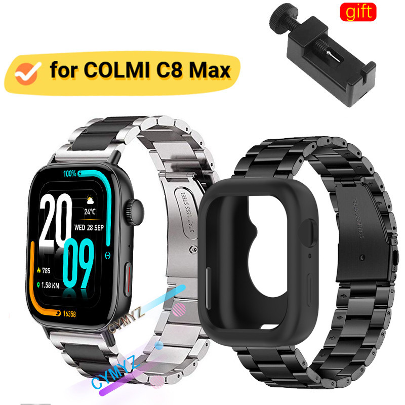 สาย COLMI C8 Max สายโลหะ สายสแตนเลสสําหรับ COLMI C8 Max สายสมาร์ทวอทช์สายรัดข้อมือกีฬา COLMI C8 ...