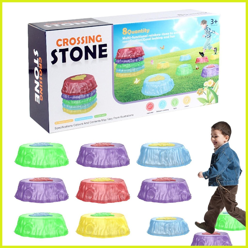 Balance Stones 2024 Rainbow Path Jumping Stones 8X ลื่นเล่น Stepping ...