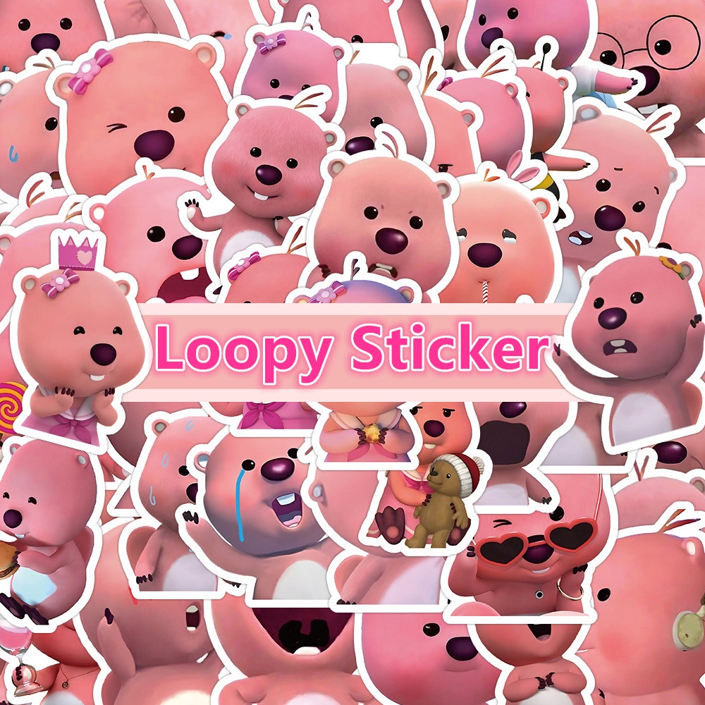 สติกเกอร์ กันน้ํา ลายการ์ตูน Little Beaver Loopy Emoticon สําหรับตกแต่ง ...