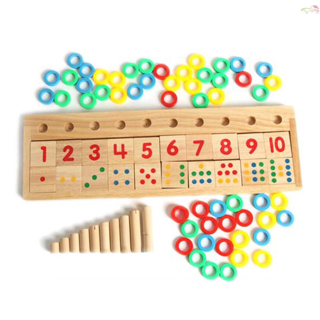 Educational Wooden Math Game Board Number Puzzle Sorting Toy for Kids ...