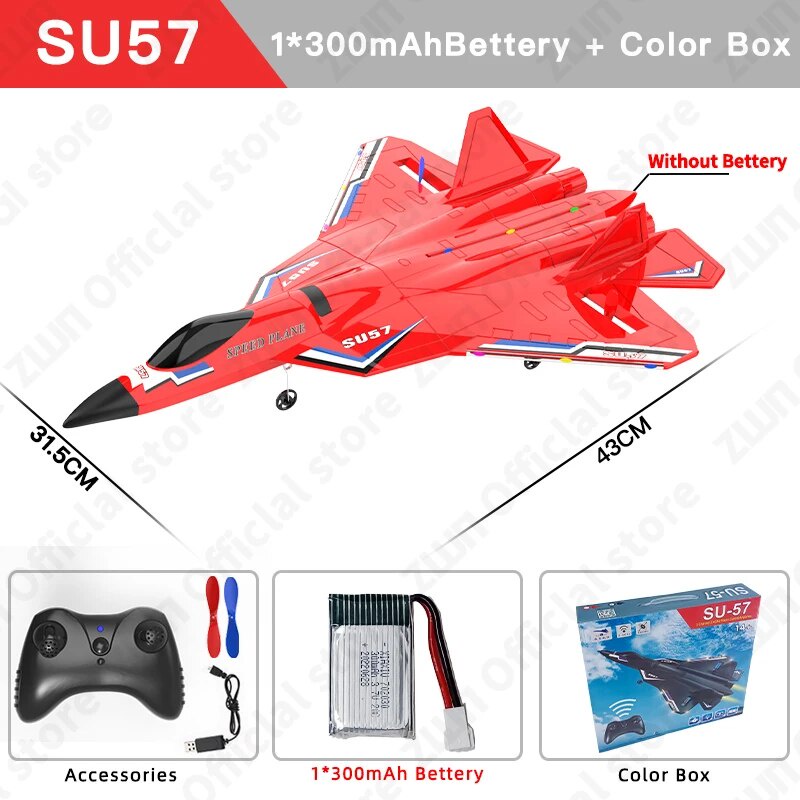 RC Plane SU57 2.4G With LED Lights Aircraft Remote Control Flying Model ...