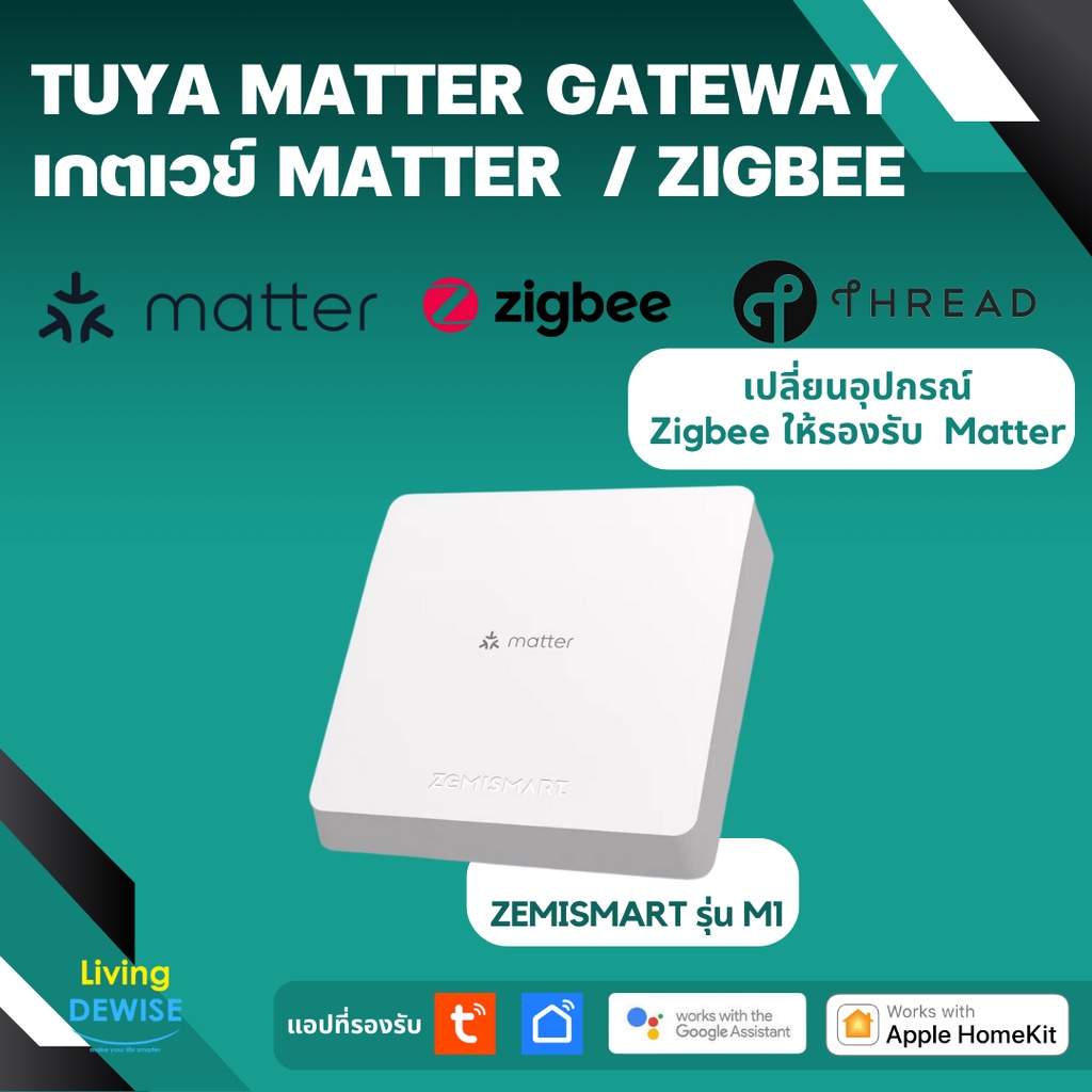 (ประกัน 1 ปี) Tuya Matter Zigbee Gateway (Zemismart M1, THP10-Z-X) เกตเวย์ Zigbee สำหรับเชื่อม ...