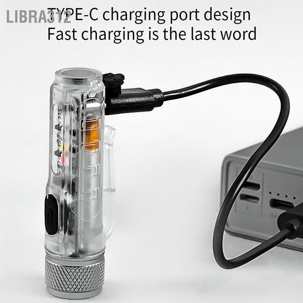 Libra312 USB ชาร์จไฟฉายขนาดเล็ก 400LM MINI LED พวงกุญแจไฟฉายกลางแจ้ง ...