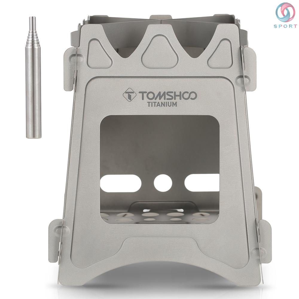 TOMSHOO Camping Wood Stove: Lightweight Titanium Stove for Backpacking ...