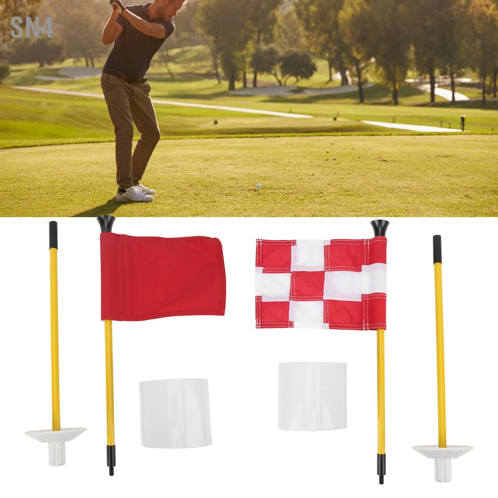 SN4 Golf Pin Flag Hole ชุดถ้วยสำหรับ Mini Putting Green Flagstick Yard ...