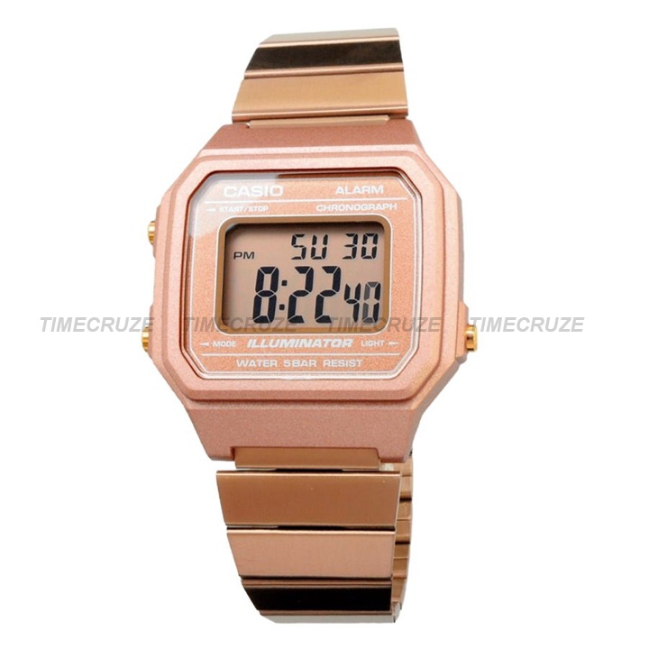 [Time Cruze] Casio B650 Illuminator Adjustable Rose Gold Tone Stainless ...