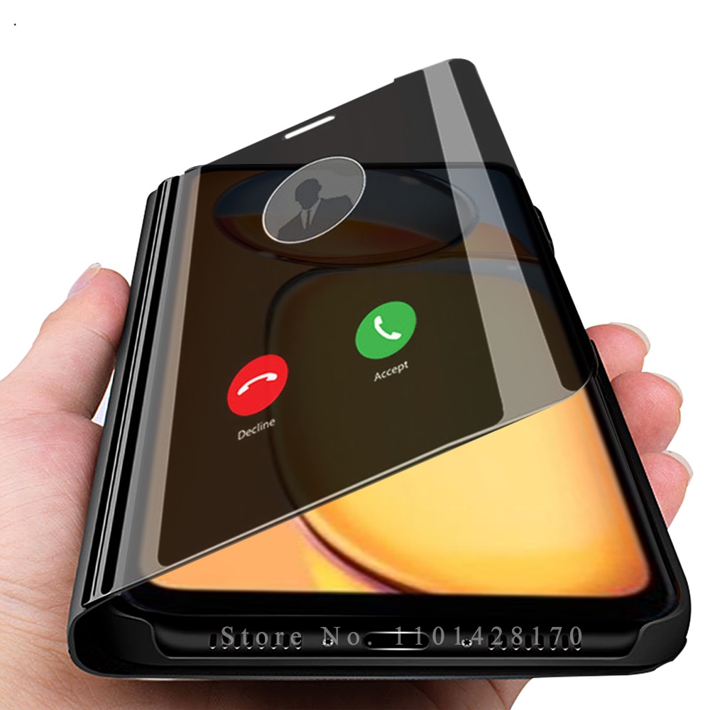 เคสโทรศัพท์มือถือหนัง ฝาพับแม่เหล็ก พร้อมกระจก สําหรับ Xiaomi Redmi 13C ...