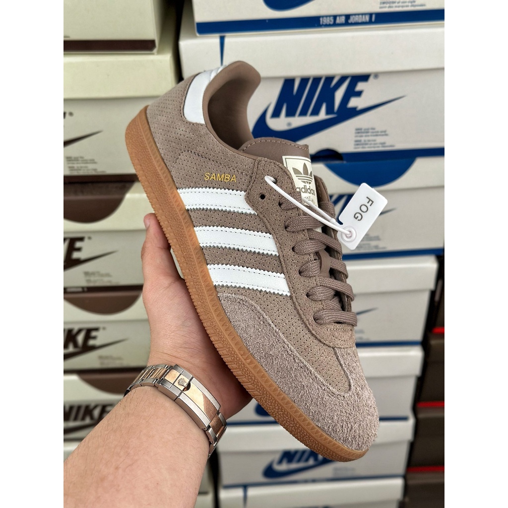 Adidas Samba OG Chalky Brown Gum Collegiate Green Gum (คุณภาพต้นฉบับ ...