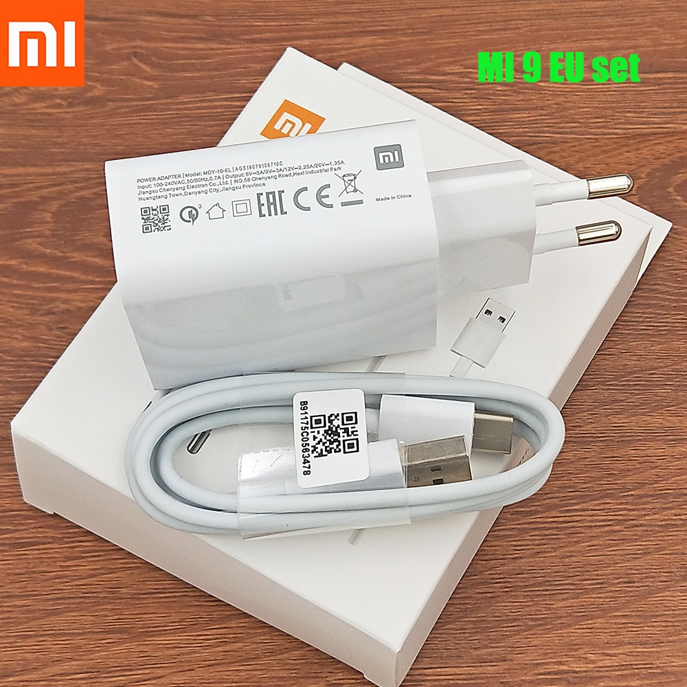 อะแดปเตอร์เทอร์โบชาร์จเร็ว 2023 Xiaomi 27W mi EU QC 4.0 100 ซม. type c สําหรับ mi 9 10 pro 9t ...