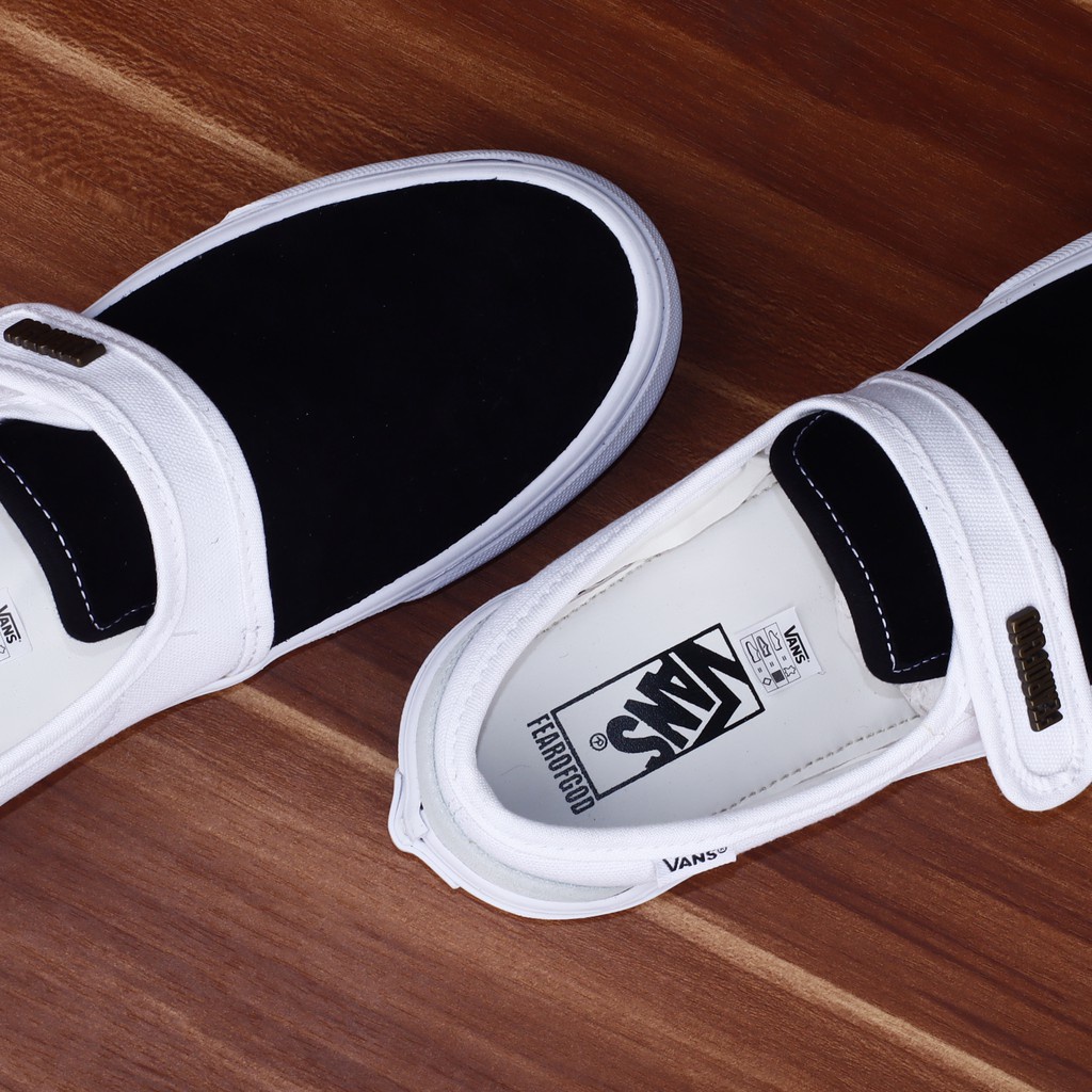 Sepatu Vans Slip On Pro 47 V Dx Fear Of God Fog White Black Putih Hitam ...