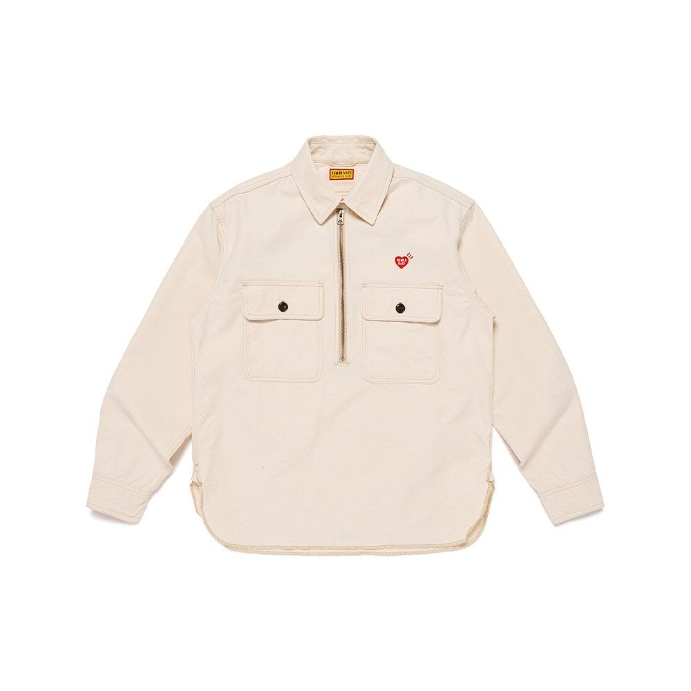 HUMAN MADE Zip-Up Work Shirt White Unused | Shopee Thailand