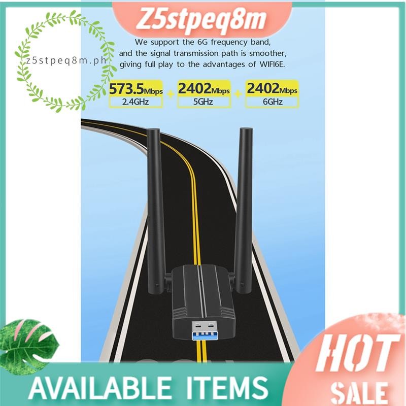 5400mbps Wifi 6E การ์ดเครือข่าย Tri-Band 2.4G 5G 6G ตัวรับสัญญาณ Wifi Dongle สําหรับ Windows 10 ...