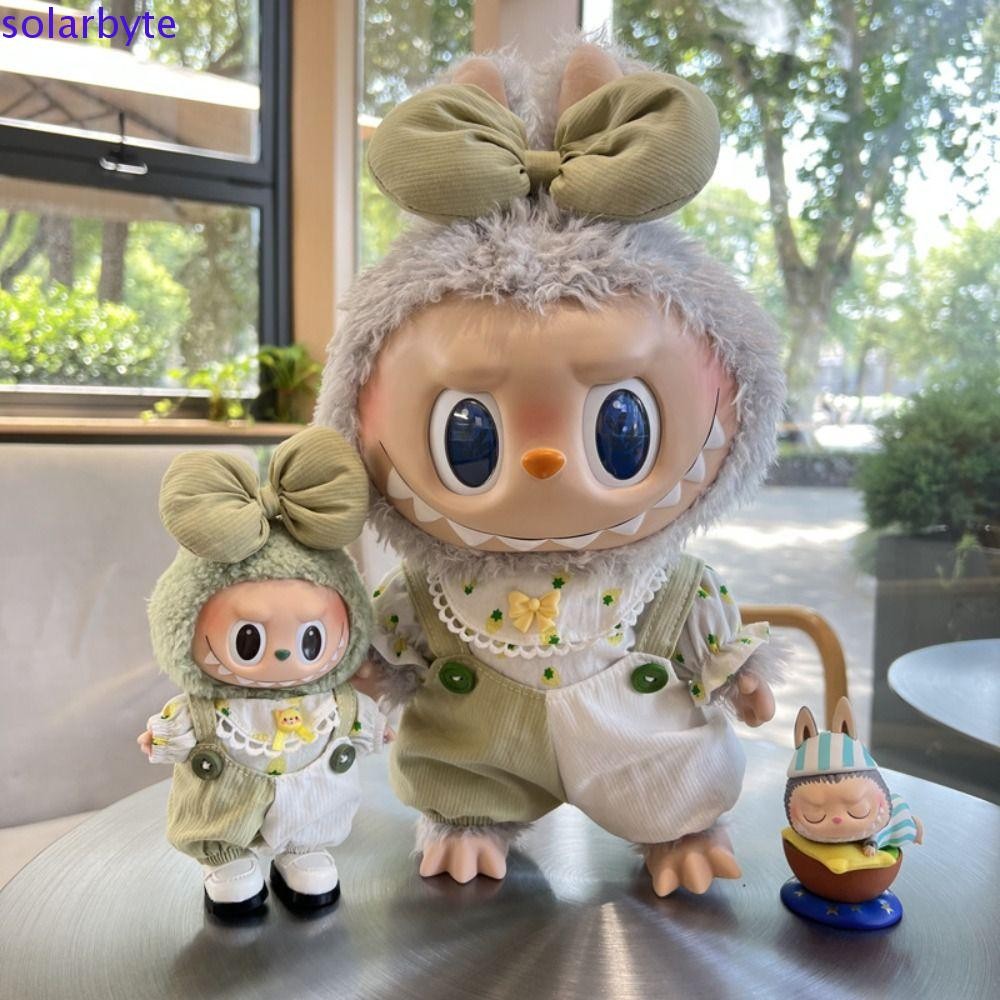 Solarbyte Labubu เสื้อผ้าตุ๊กตา, ชุดโบว์ Labubu ตุ๊กตาเสื้อผ้า, ชุดแฟชั่น DIY Kawaii มินิผ้าฝ้าย ...