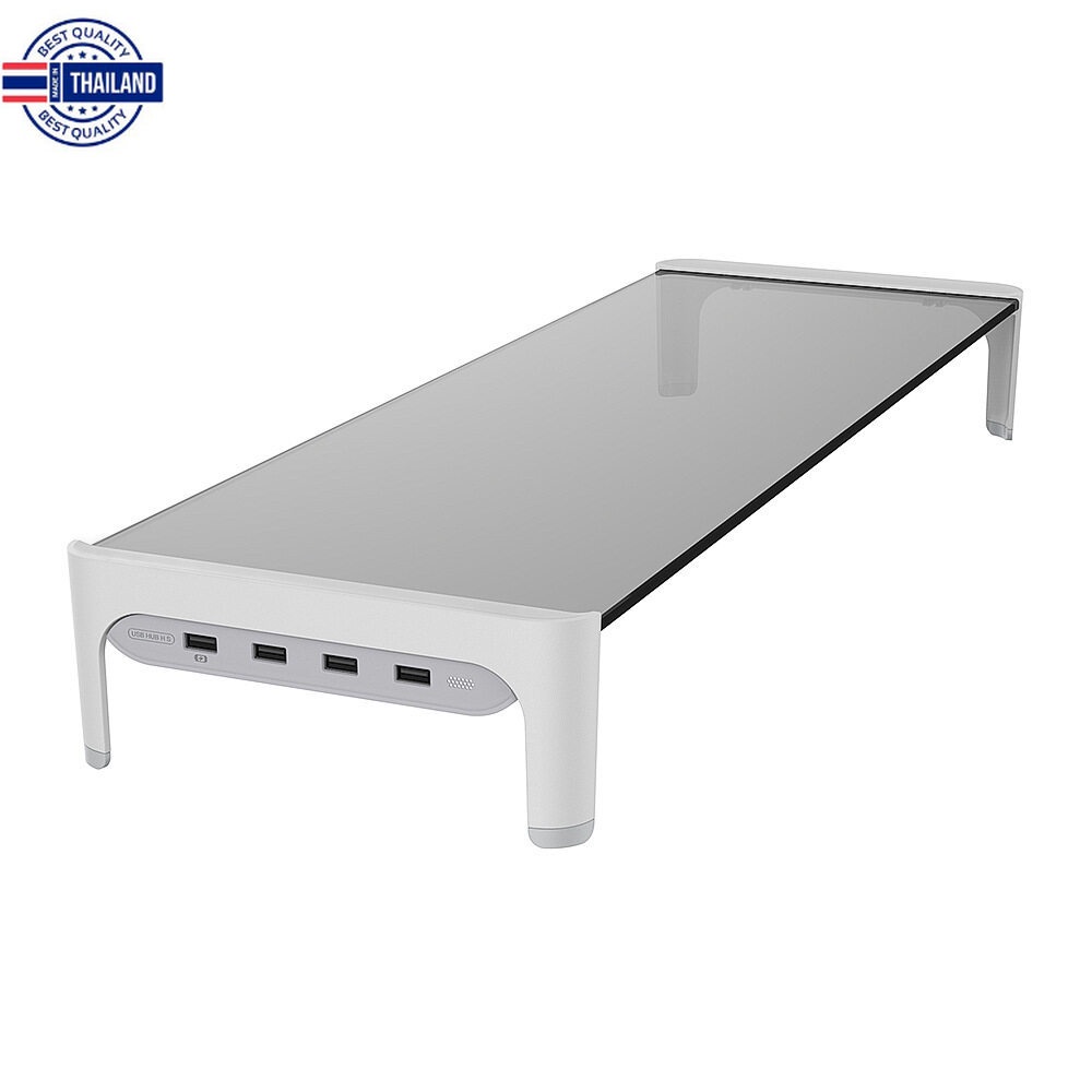 ชั้นวางจอคอม monitor stand แท่นวางจอ ฐานวางจอ ชั้นกระจกสวย ดูดี พร้อม ...