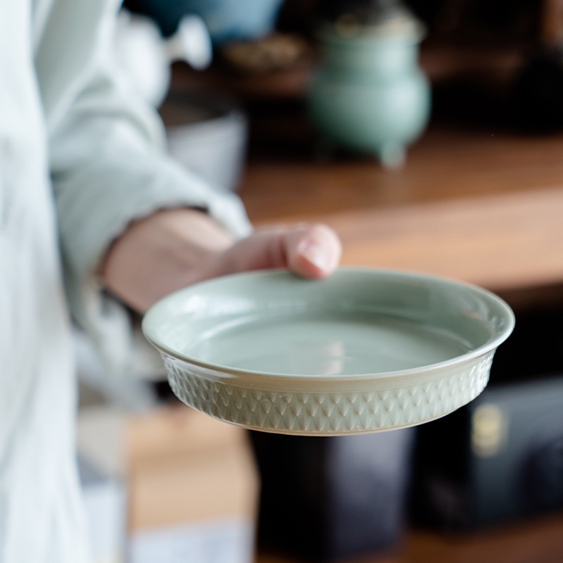 เพลง Qingglaze หม้อเกล็ดมังกรทํามือ Cheng [Huayun] แผ่นสดชื่นเซรามิค ...