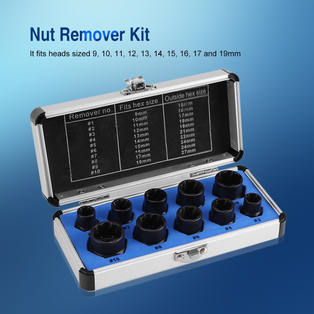 More than Home 10 ชิ้น Bolt Nut Screw Remover Extractor ชุดกำจัดเกลียว ...