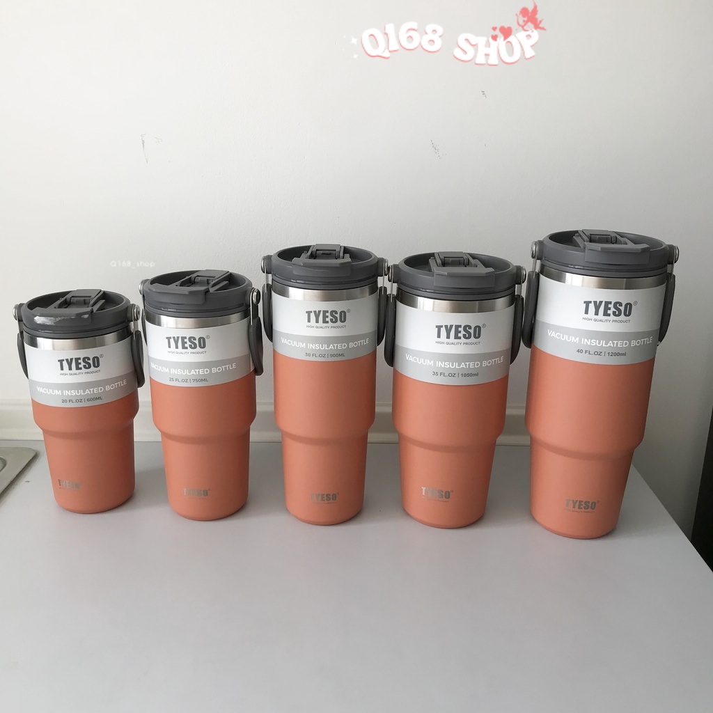 แก้วเก็บความเย็น Tyeso (ของแท้) แบบใหม่มีที่จับ หูหิ้ว แก้วสแตนเลส304=600ml/750ml/900ml/1050ml ...