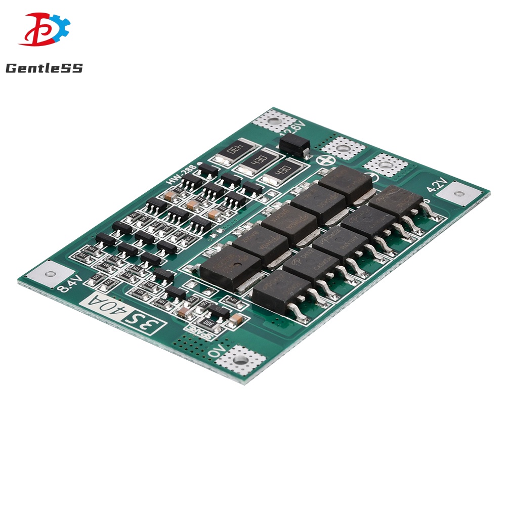 บอร์ดโมดูลแบตเตอรี่ลิเธียม ป้องกันแบตเตอรี่ลิเธียม PCB 3S 12V 40A พร้อม ...