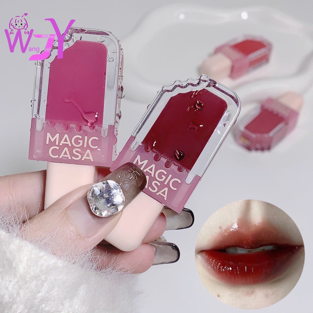 Magic CASA ลิปสติก เคลือบริมฝีปาก สีชมพูไอศกรีม | Shopee Thailand