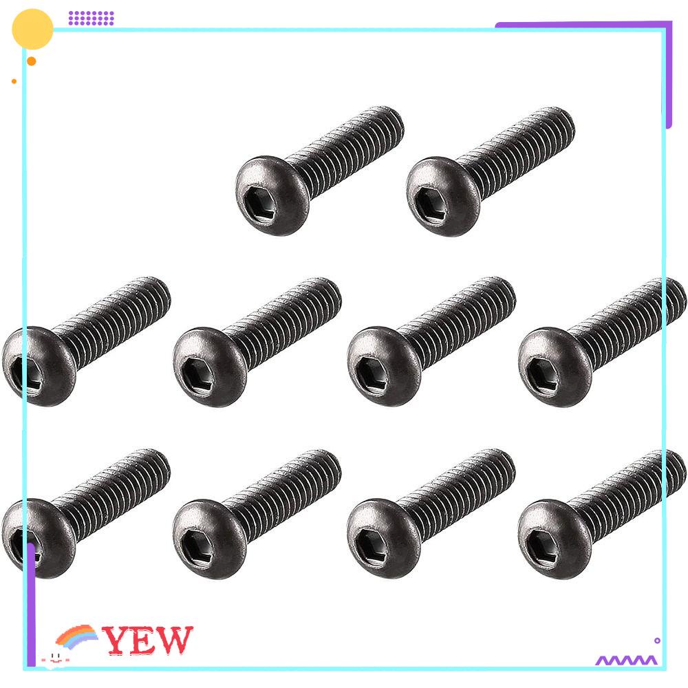 Yew หัวปุ่มกด สีดํา M2X8 มม. 100 ชิ้น|สกรูฝาเหล็กคาร์บอน | Shopee Thailand