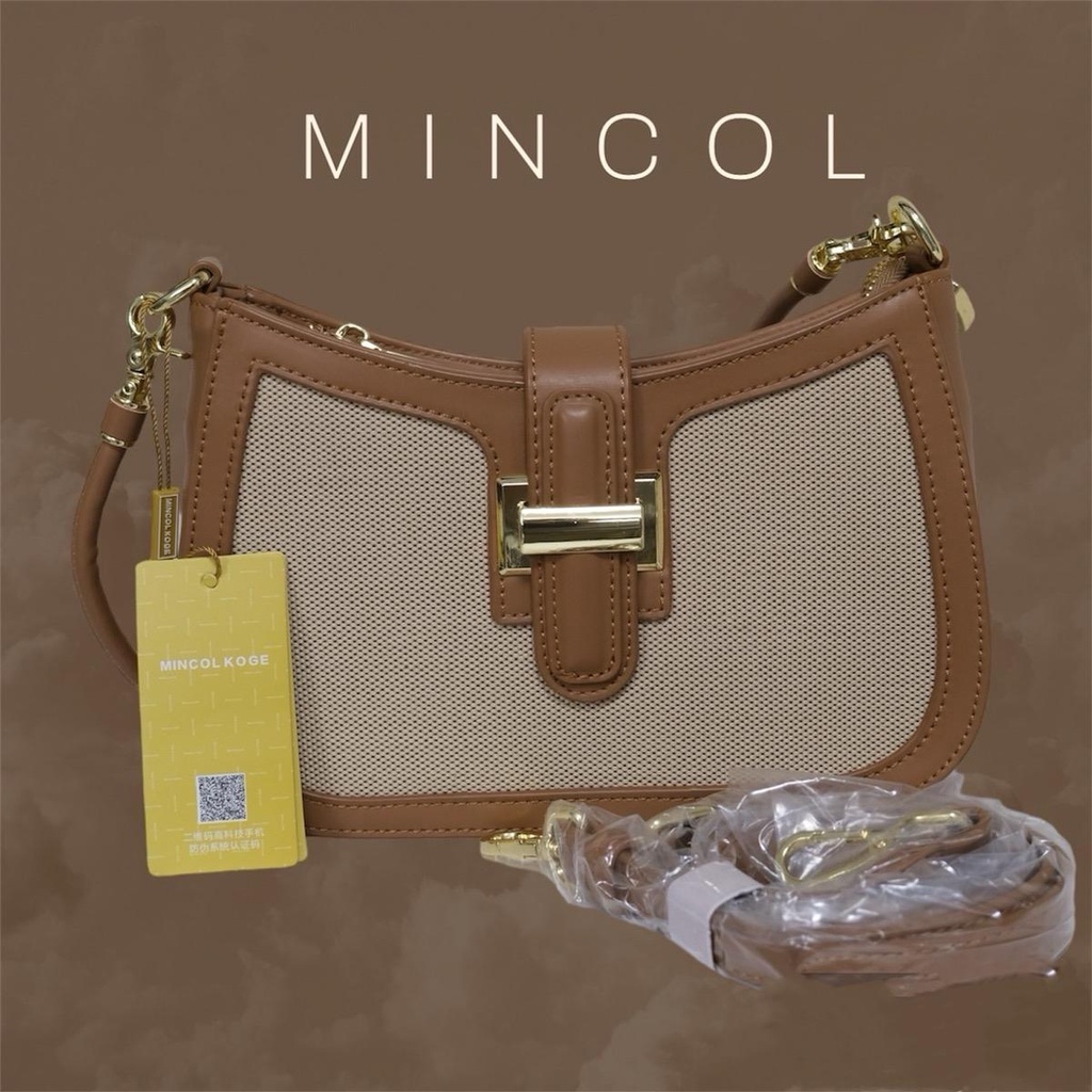 กระเป๋าสะพายข้างแคนวาส รุ่น MINCOL BAG เรียบ หรู Premium (สาย2เส้น) แคน ...