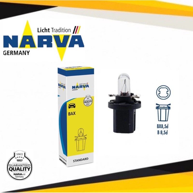 17035 Narva 12V 1.2W BAX 8.5D (สีดํา) หลอดไฟภายใน แบบธรรมดา / หลอดไฟฐาน ...