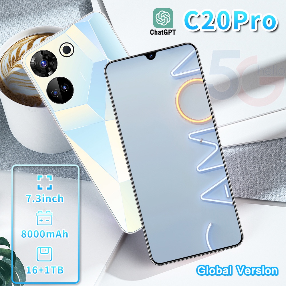 C20pro สมาร์ทโฟน 4G 5G แอนดรอยด์ หน้าจอใส 24.3 ซม. 16GB+1TB | Shopee ...