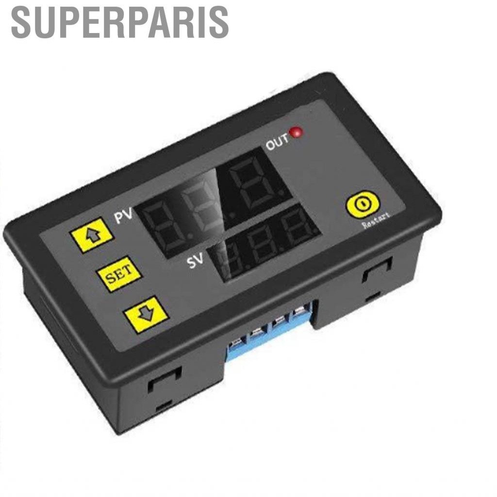 Superparis Timer Relay Module DC 12V Dual Display Digital Cycle Delay Switch Controller ...