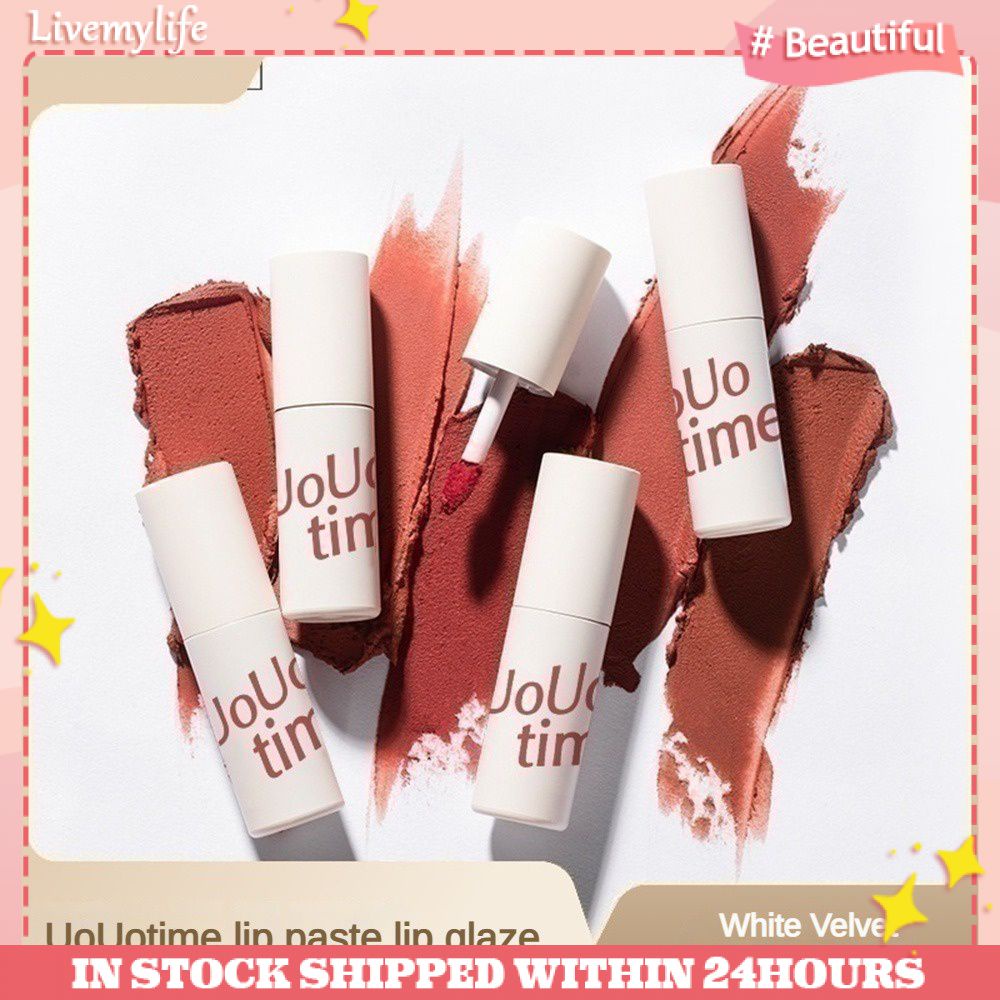 ♥ 1 ชิ้น UoUotime Lip Mud Velvet Matte ลิปสติก Waterproof Long Lasting ...