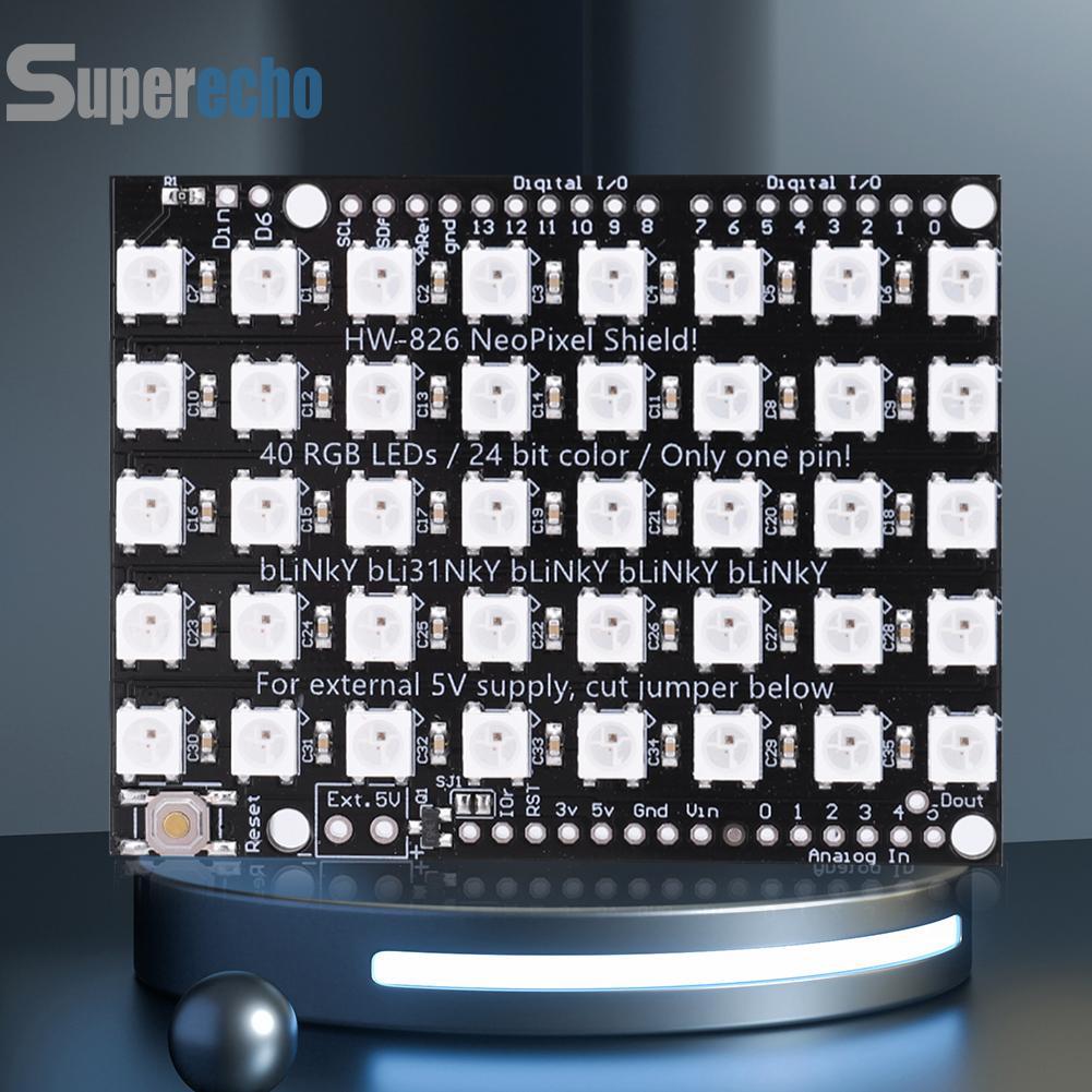 Ws2812b โมดูลแผงโคมไฟวงแหวน 5V 40-bit 5050 RGB LED สําหรับ UNO R3 ...