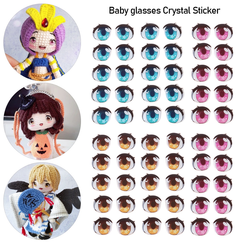 10 Pairs Cute Cartoon Eyes Stickers Boy Anime Figurine Doll Face Organ ...