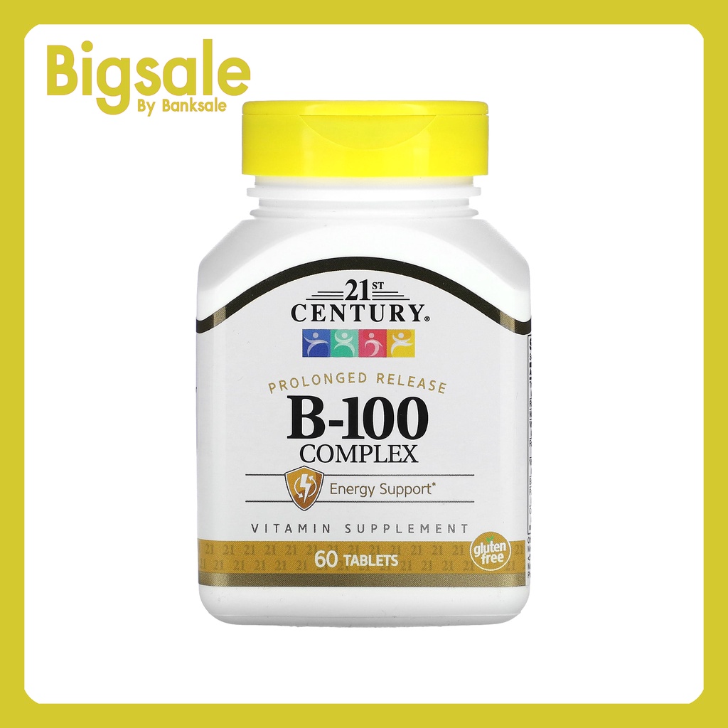 21st Century, B-100 Complex, Prolonged Release, 60 Tablets | Shopee ...