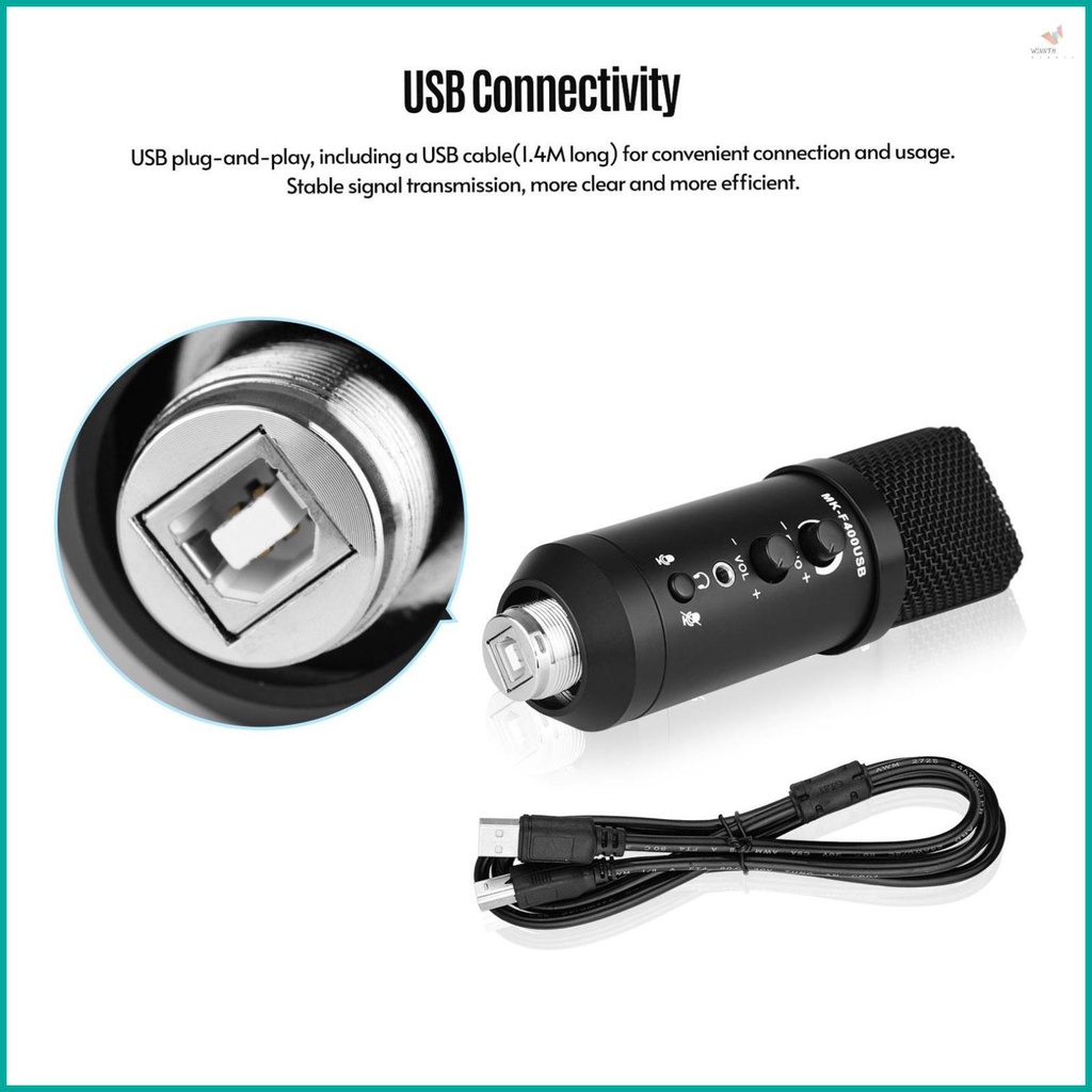 Portable USB Condenser Microphone for Online Singing and Game Streaming ...