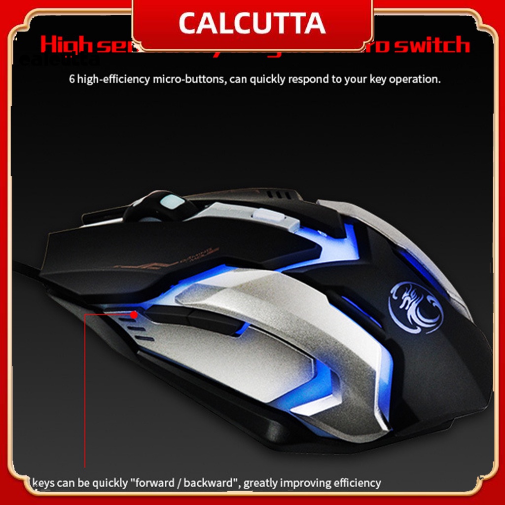 [calcutta] Imice V6 เมาส์เกมเมอร์ ความละเอียด 2400DPI สาย USB ABS สีดํา ...