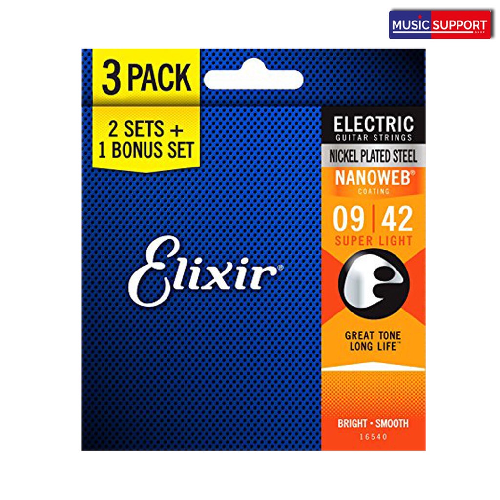 สายกีต้าร์ไฟฟ้า ELIXIR NANO .009-3SET PACK #16540 | Shopee Thailand