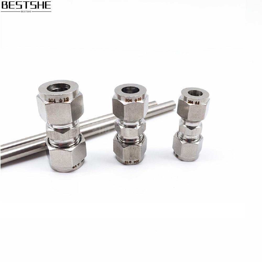 【Bestshe】Ferrule Fittings Intermediate Connector Stainless Steel 304 ...